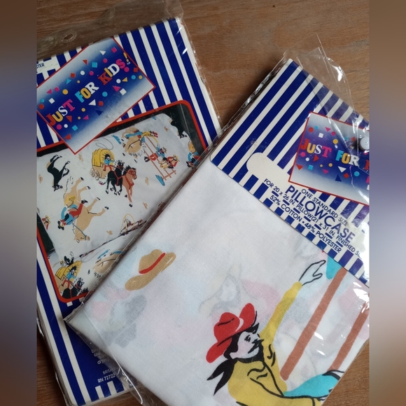 Bedding | Two Just For Kids Cowboy Pillowcases Vintage | Poshmark
